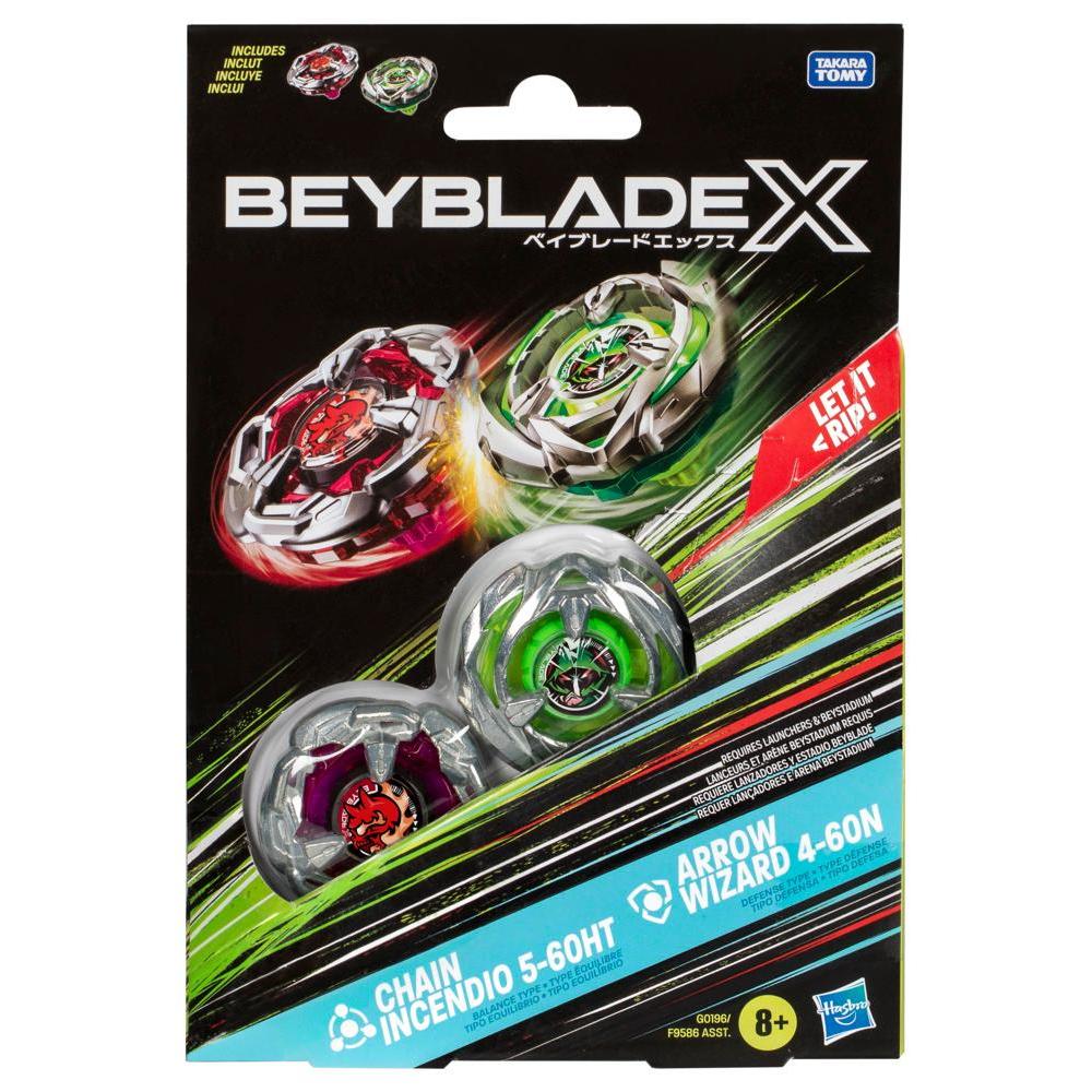 Beyblade X Chain Incendio 5-60HT vs Arrow Wizard 4-60N — Athena Games Ltd