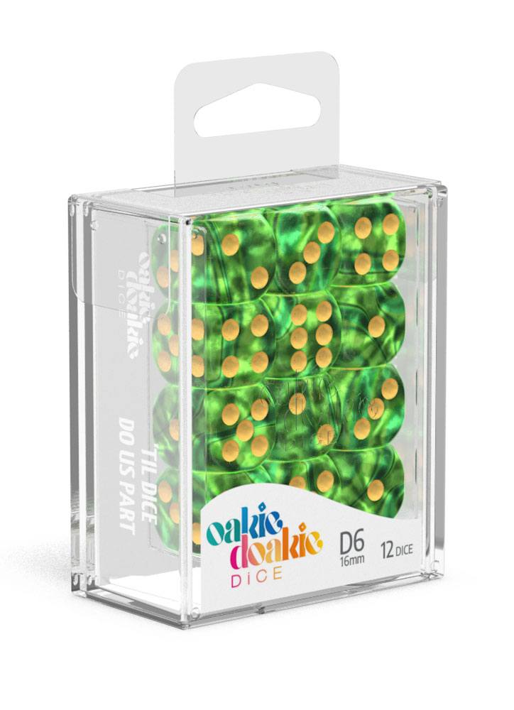 Oakie Doakie Dice D6 Dice 16 mm Gemidice - Jungle (12) — Athena Games Ltd